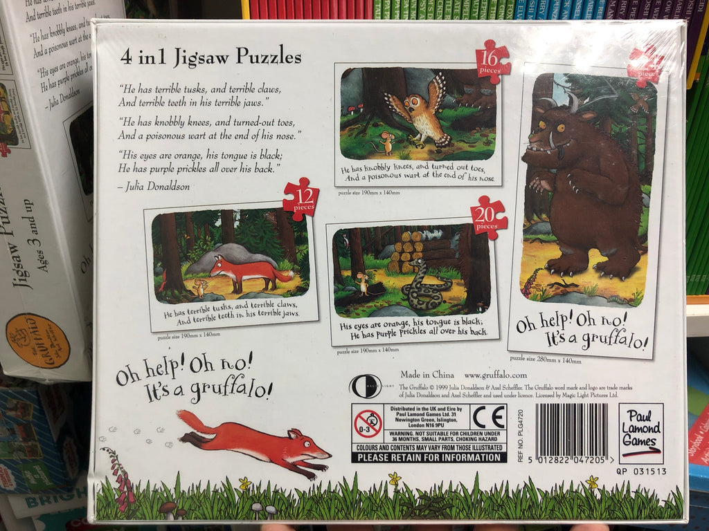 Julia Donaldson The Gruffalo 4 in 1 Jigsaw Puzzles Pack – 童夢書室 V&B