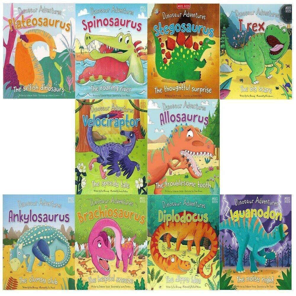Dinosaur Adventures 10 Picture Books Collection Set With Bag - Cove – 童 ...